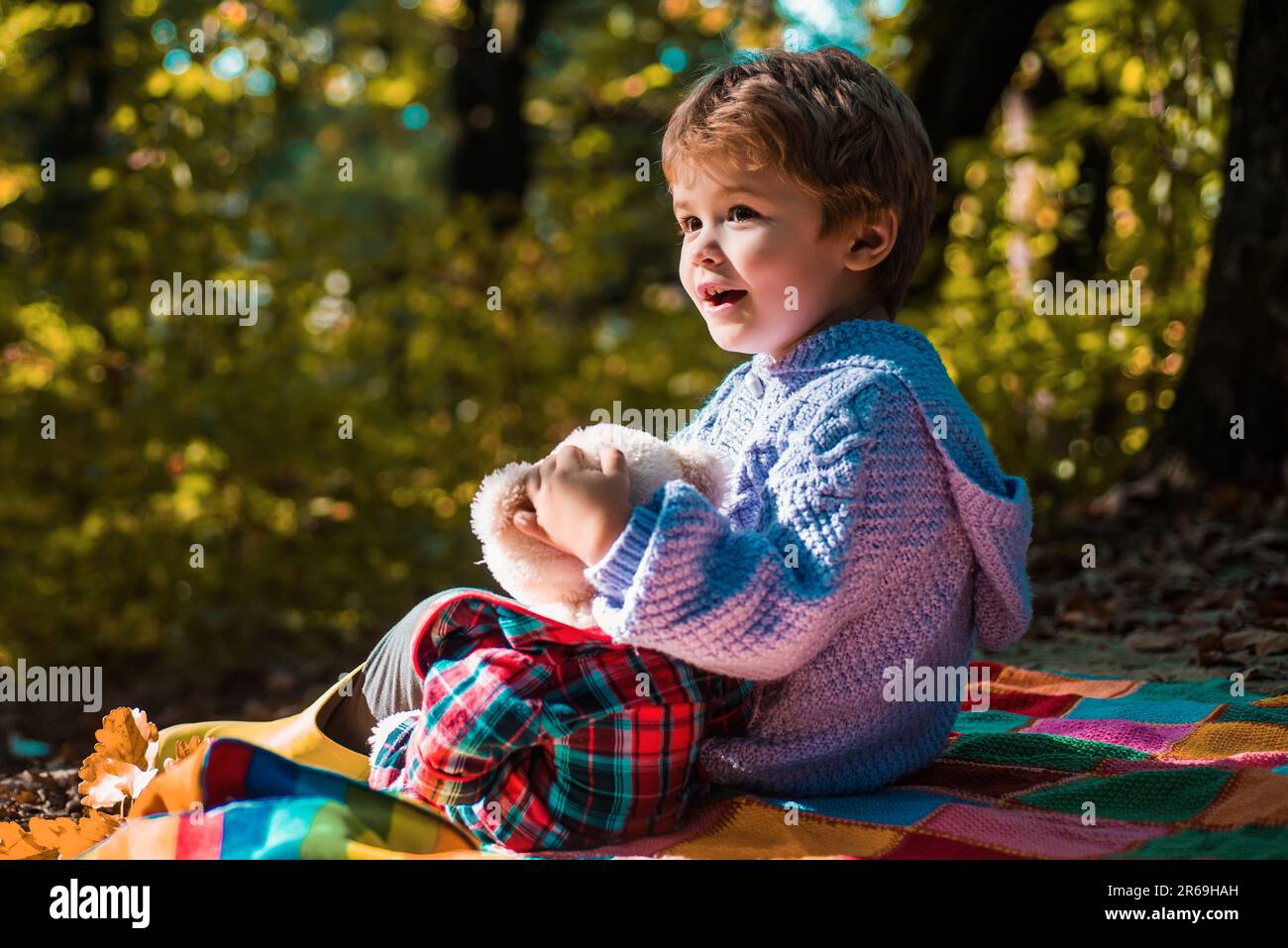 Better together. Happy childhood. Autumn dream. Kid dreams on autumn ...