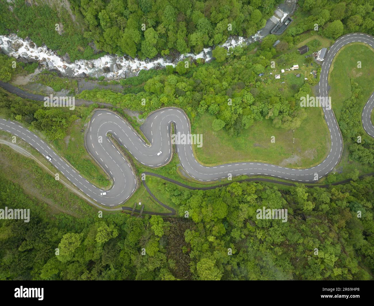 Top down aerial view zigzag hi-res stock photography and images - Alamy