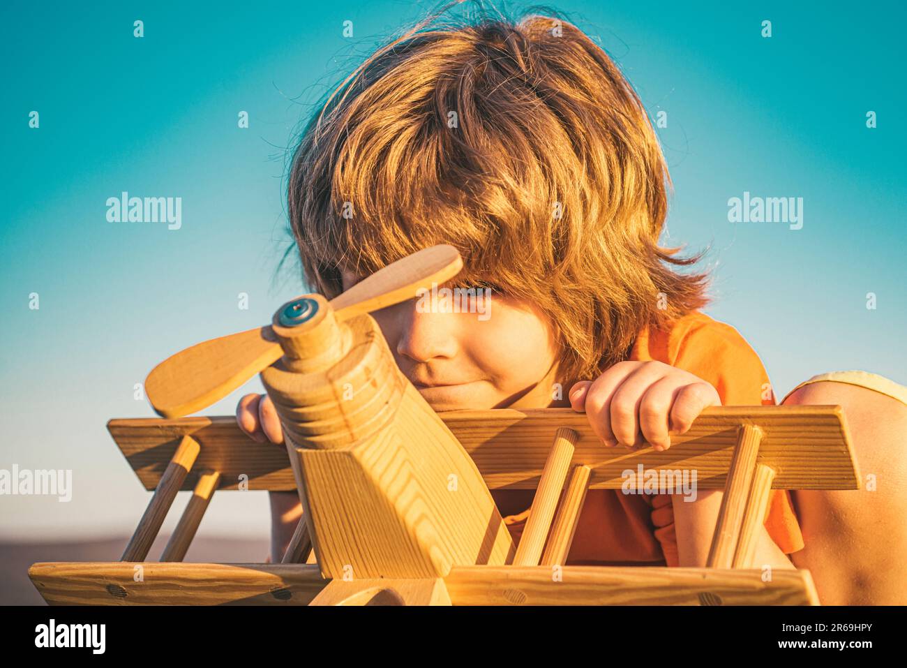 Dreams of travel. Development, growth, dreams and plans. Kid dreams of ...