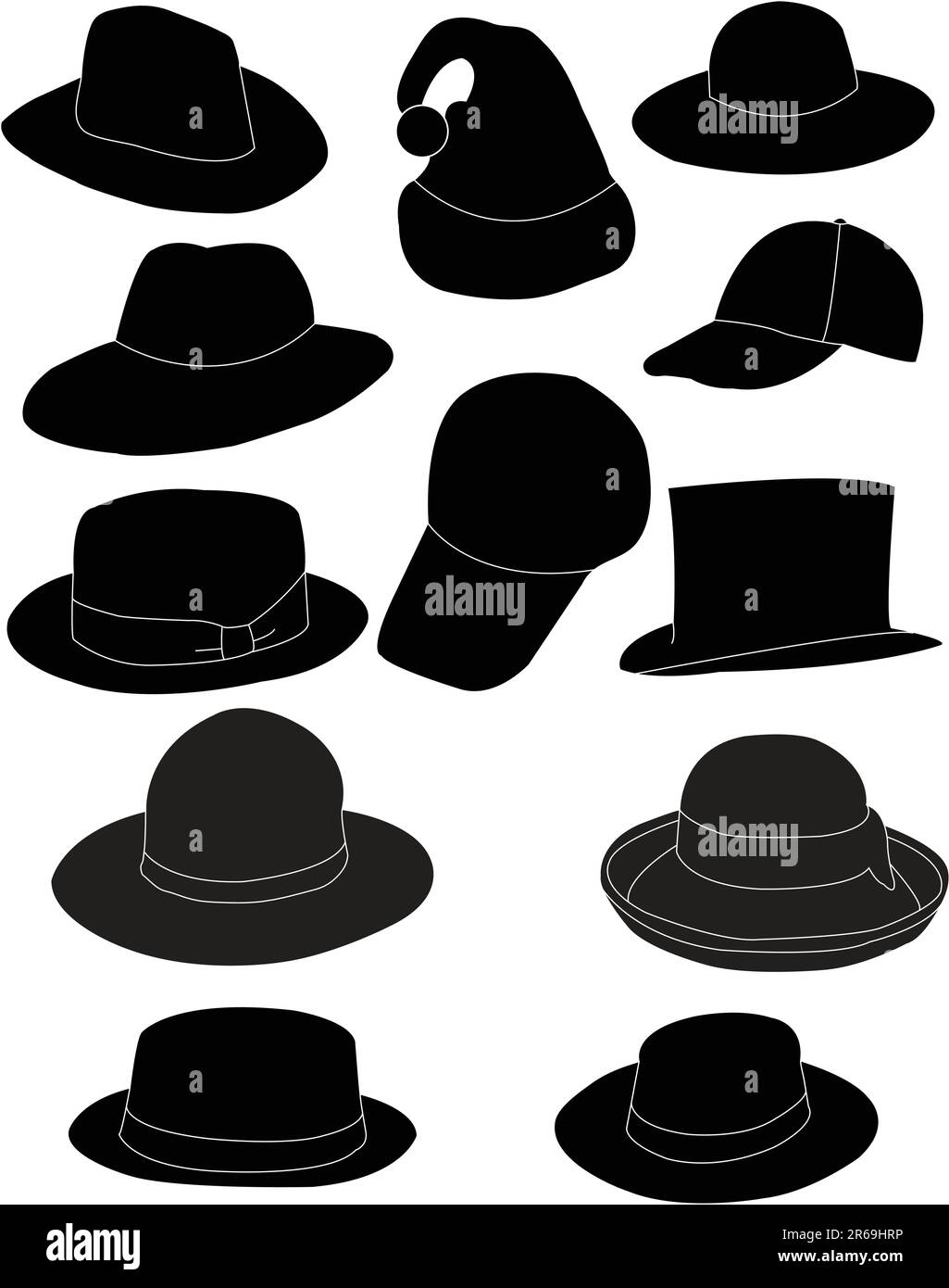 collection of hats - vector Stock Vector Image & Art - Alamy