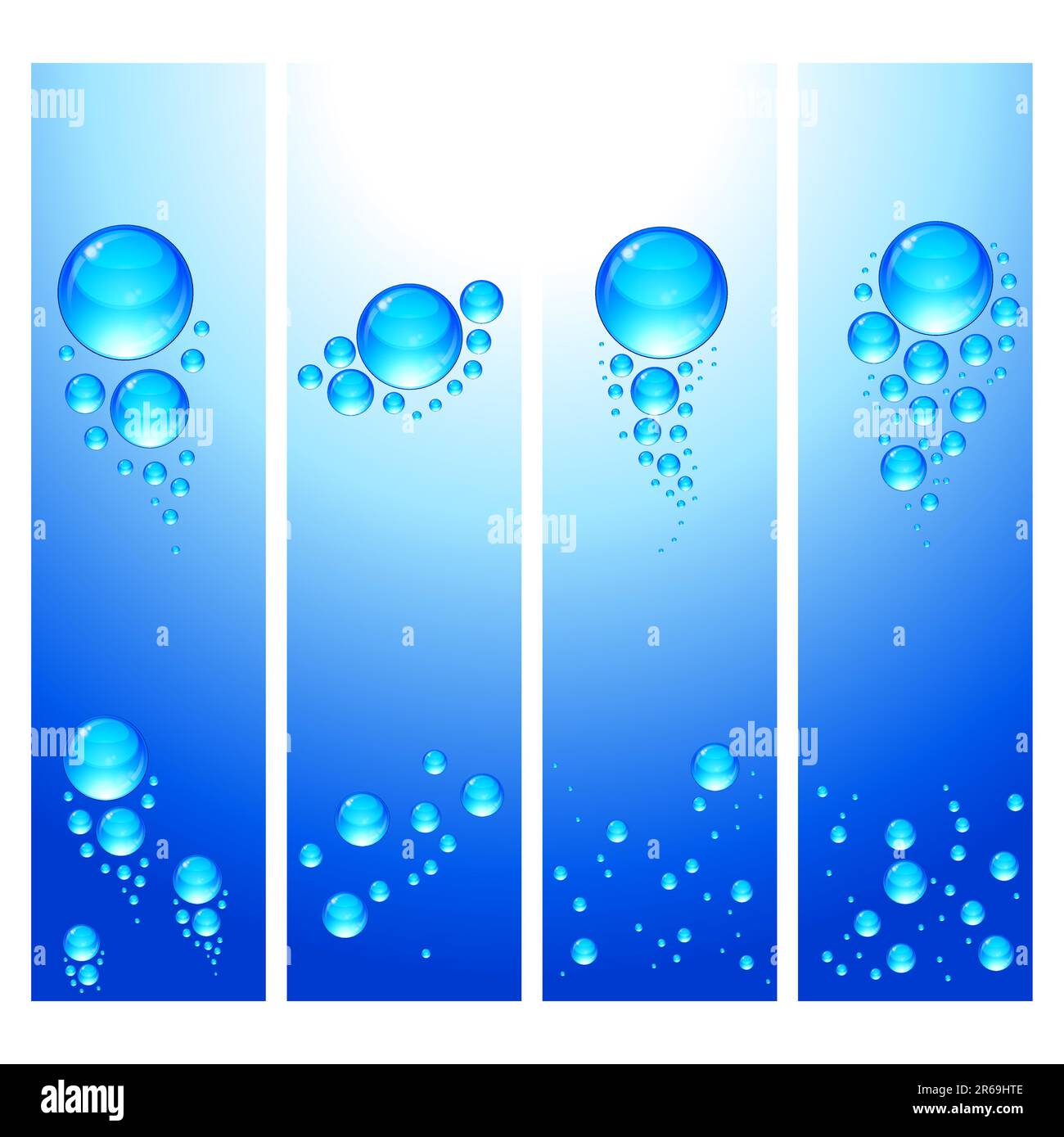 Eps Set of vertical banners with water bubbles Stock Vector Image & Art ...