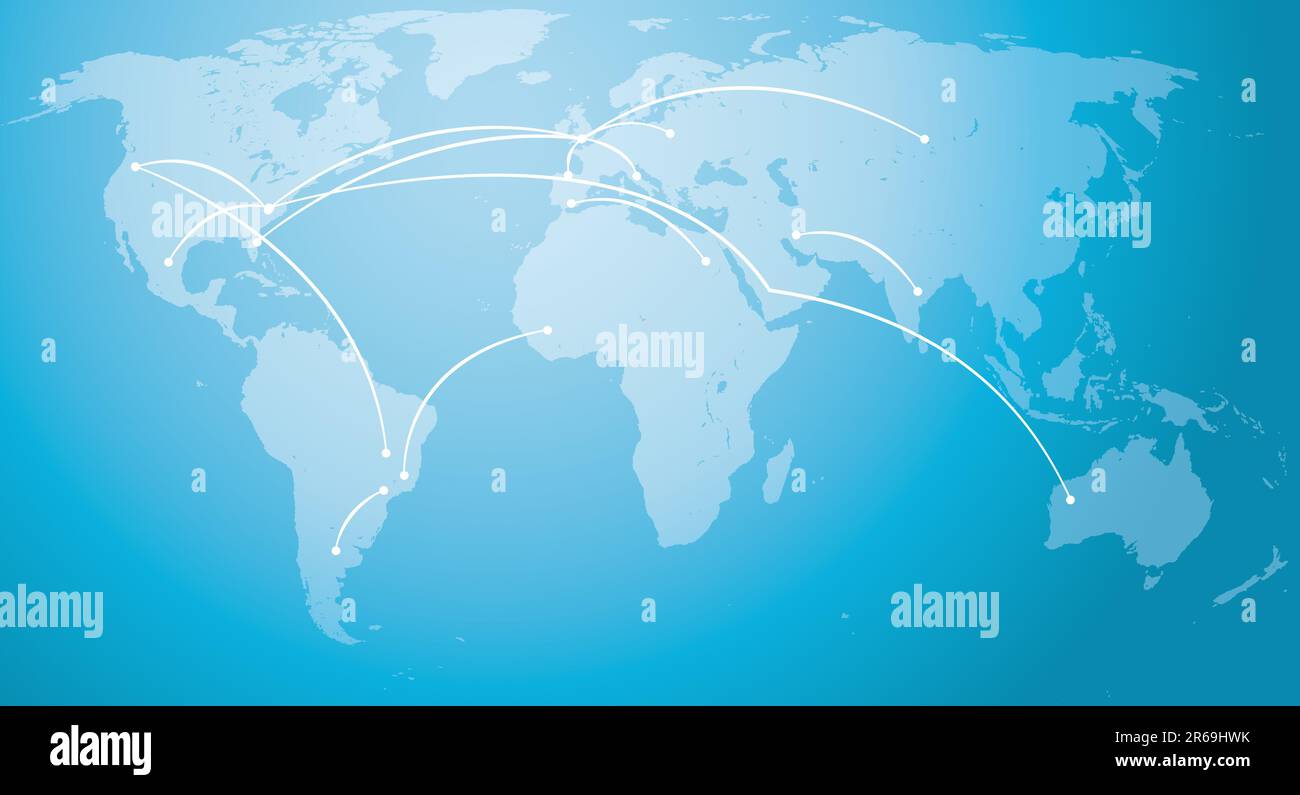 World map routes between hi-res stock photography and images - Alamy