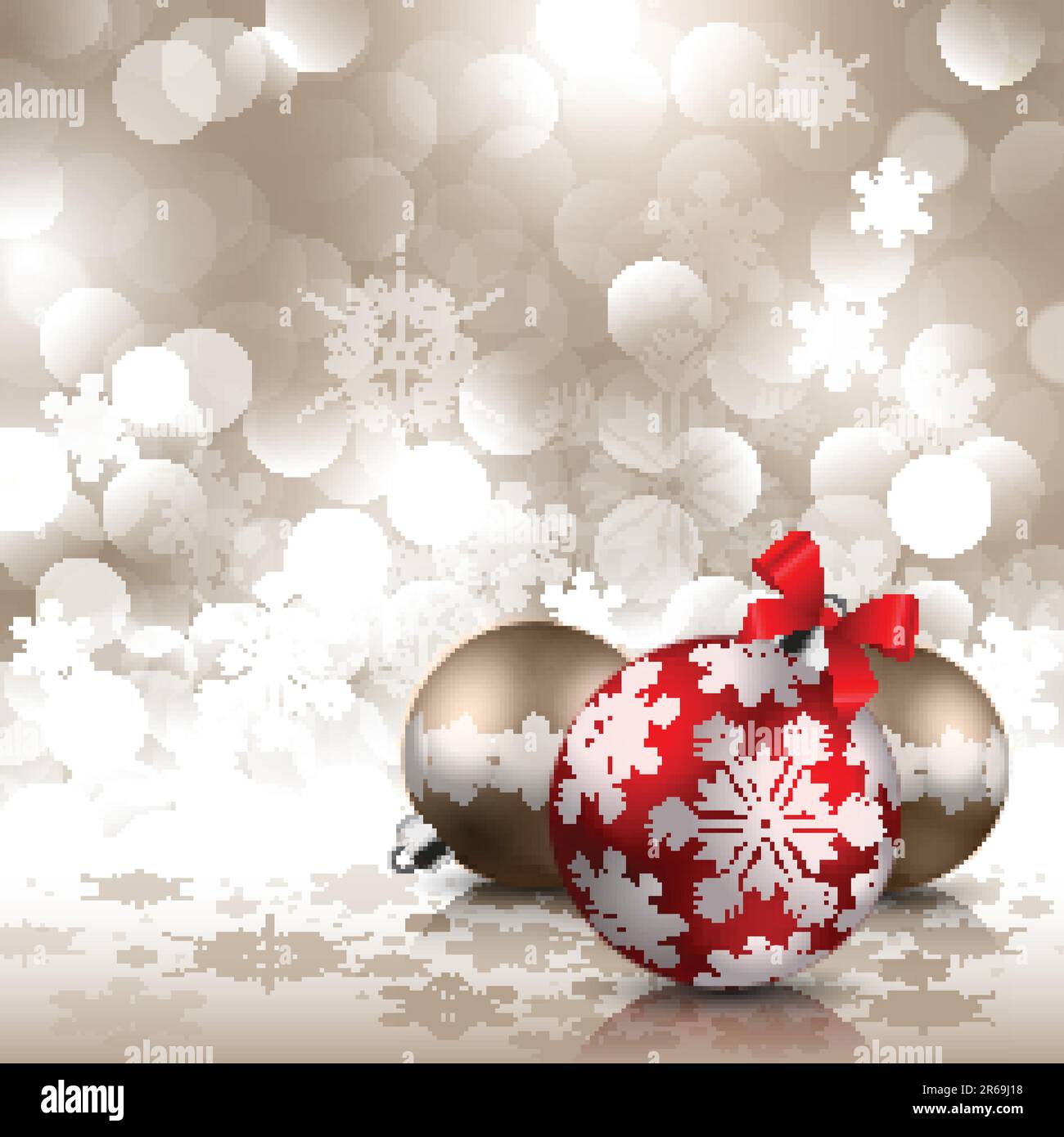 christmas red and bronze baubles on shining background Stock Vector ...
