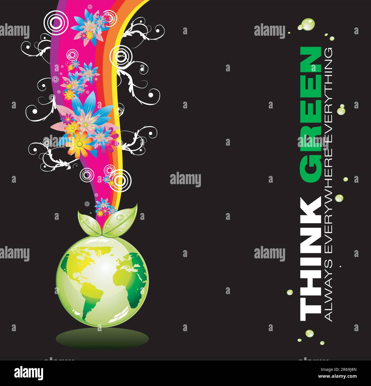 Abstract Think Green Planet Background Stock Vector Image & Art - Alamy