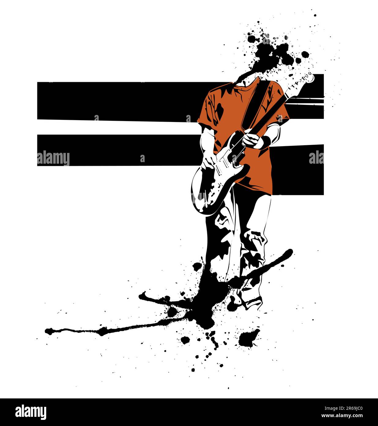 Guitar abstract painting Cut Out Stock Images & Pictures - Alamy