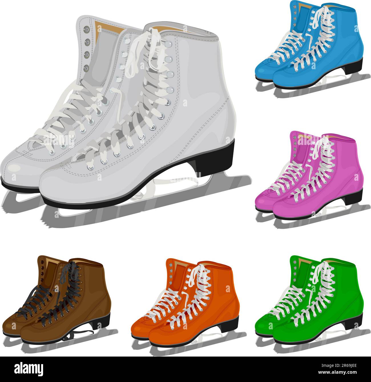 The set women's figure ice skate. Illustration in vector format EPS ...