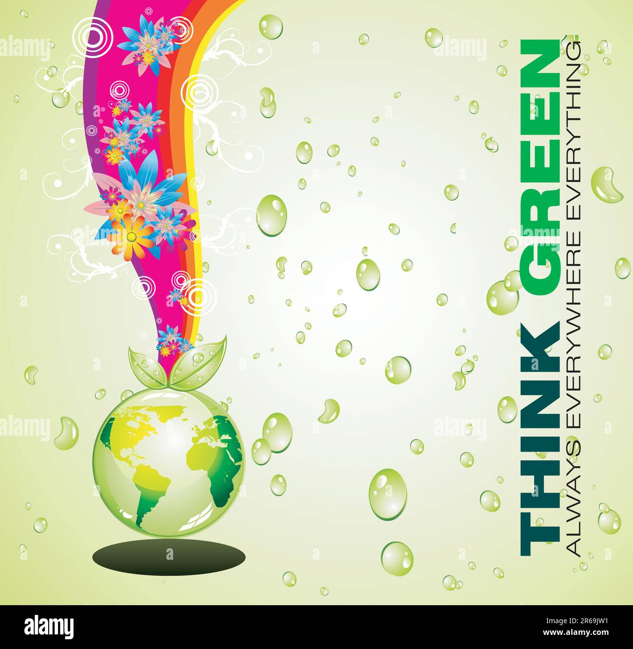 Abstract Think Green Planet Background Stock Vector Image & Art - Alamy