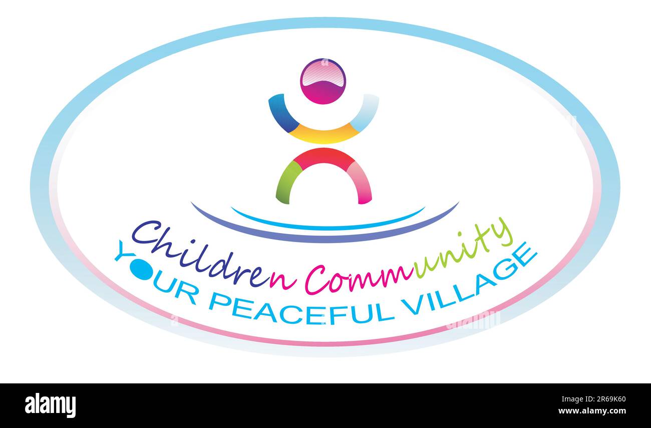 Community for children symbol for brochure or depliant Stock Vector ...
