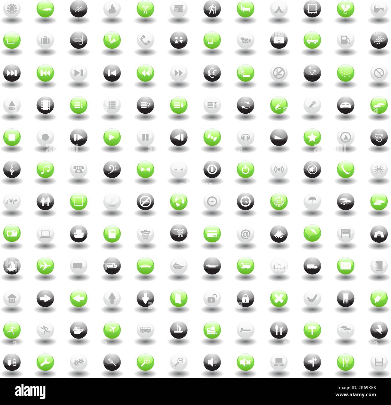 Biggest collection of different icons for using in web design Stock ...