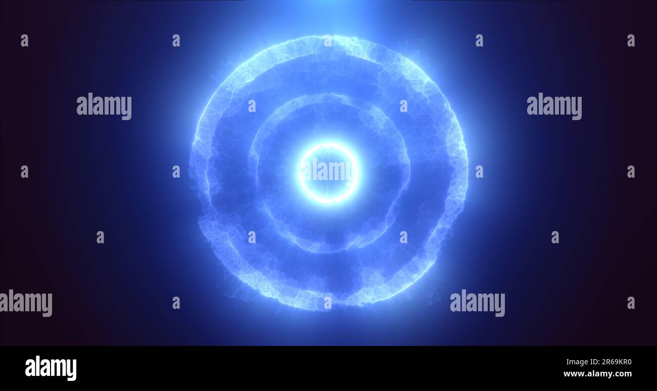 Abstract round blue particle sphere glowing energy science futuristic ...