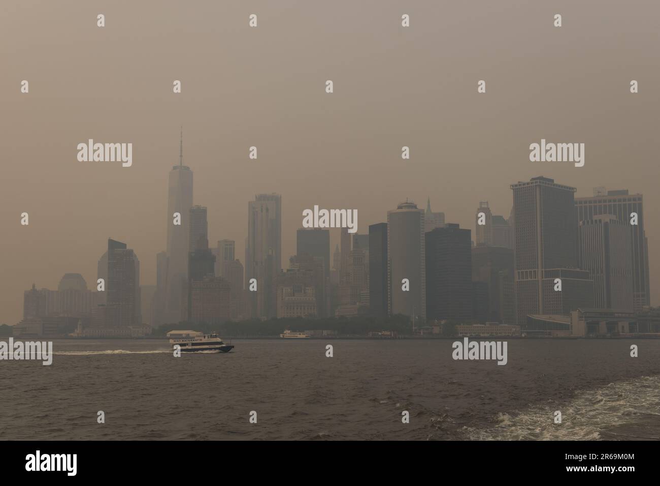 New York, the United States, June 7, 2023. Manhattan Island is seen in ...