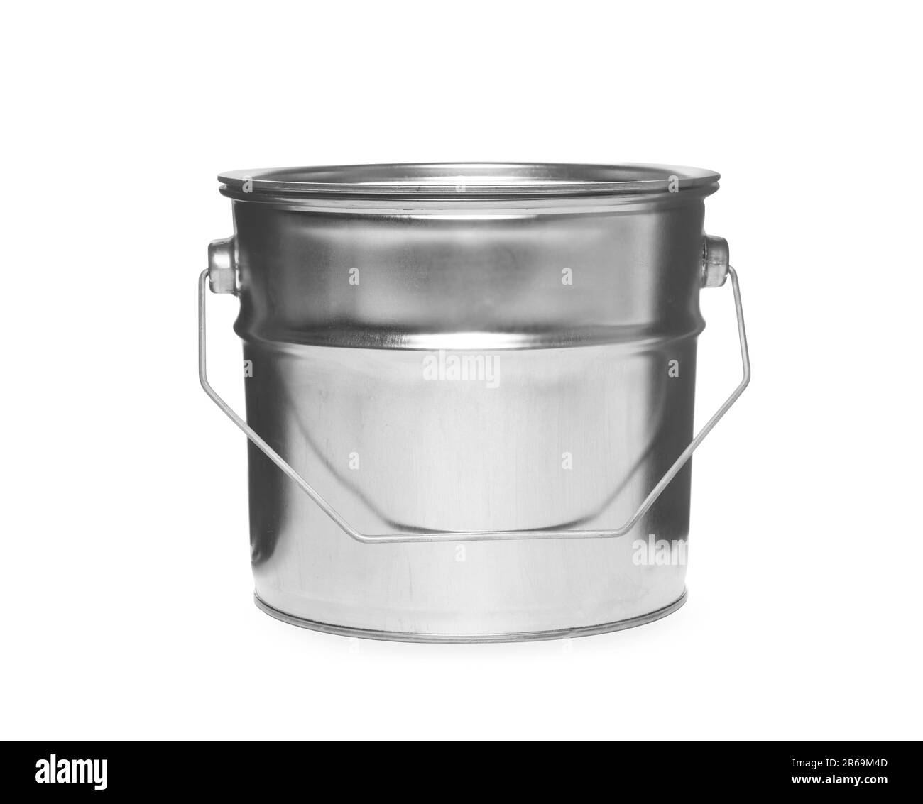 Closed can with paint on white background Stock Photo - Alamy