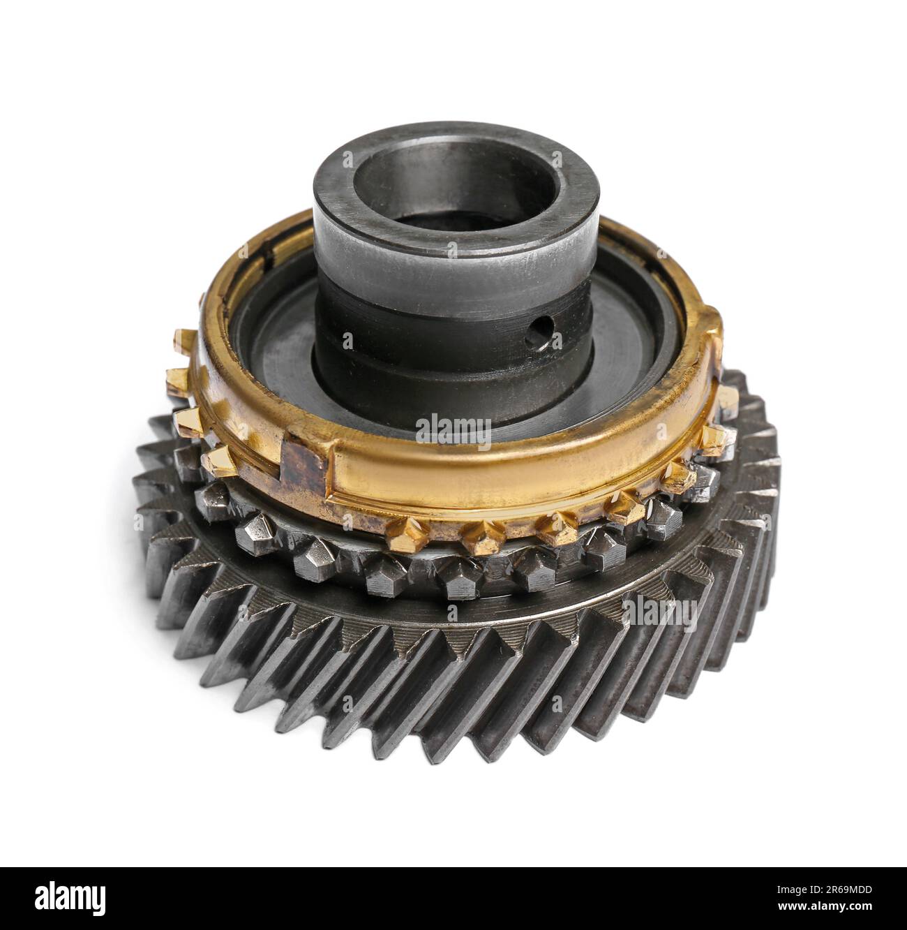 New stainless steel gears on white background Stock Photo - Alamy