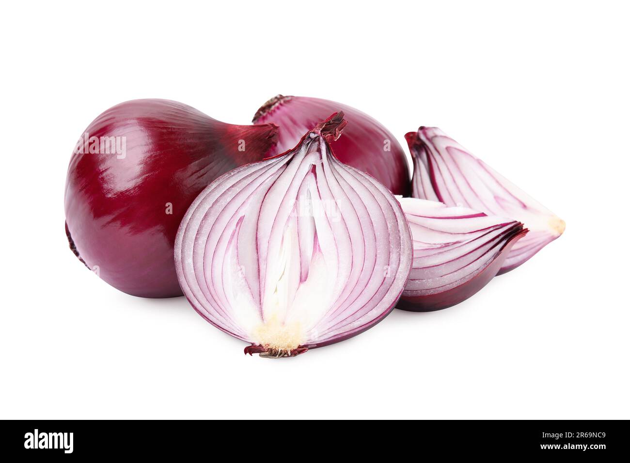 Ripe fresh red onions isolated on white Stock Photo - Alamy