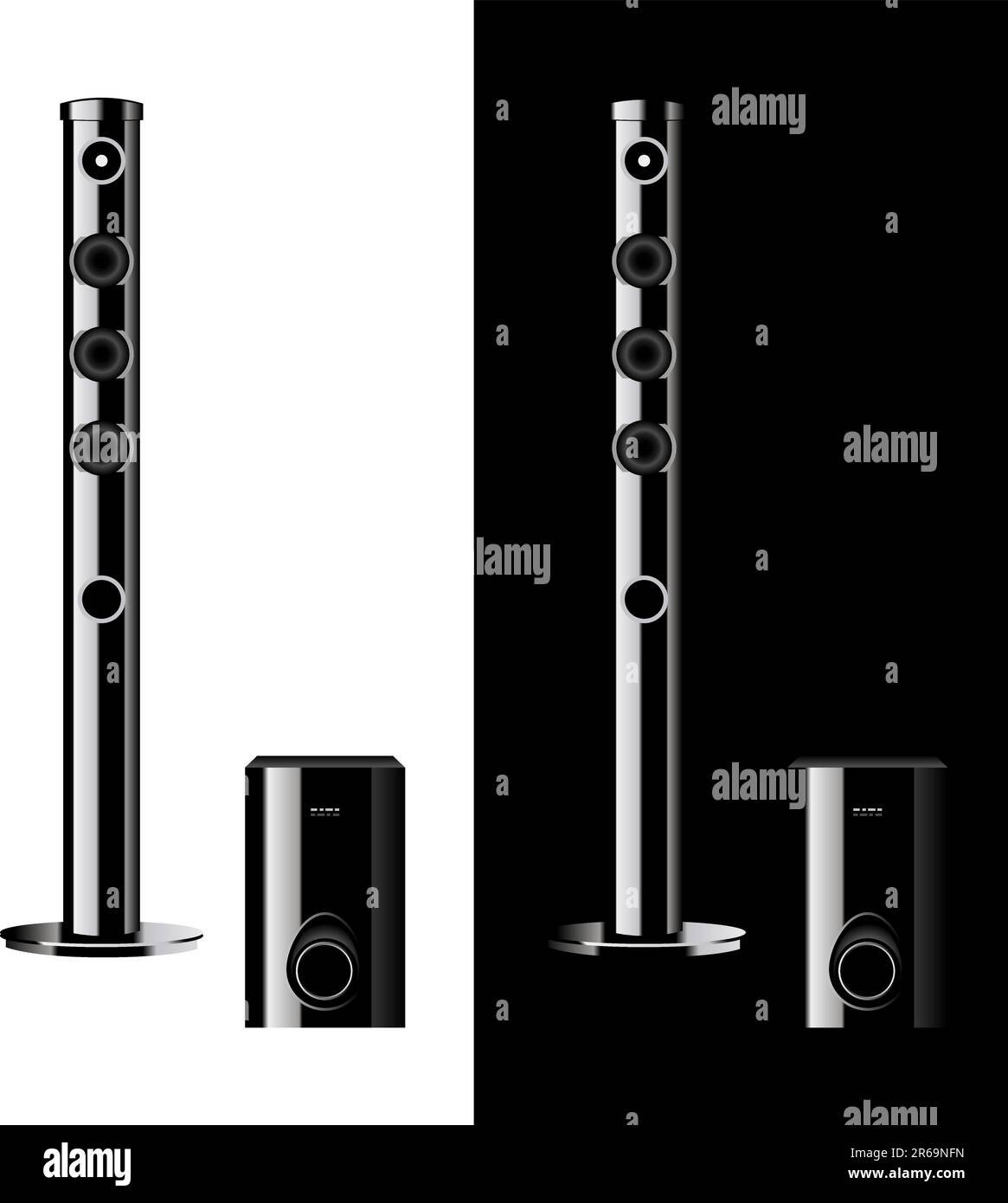 vector black acoustic sound system, loudspeaker Stock Vector Image ...