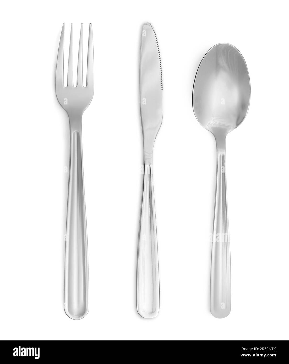 Silver cutlery set on white hi-res stock photography and images - Alamy