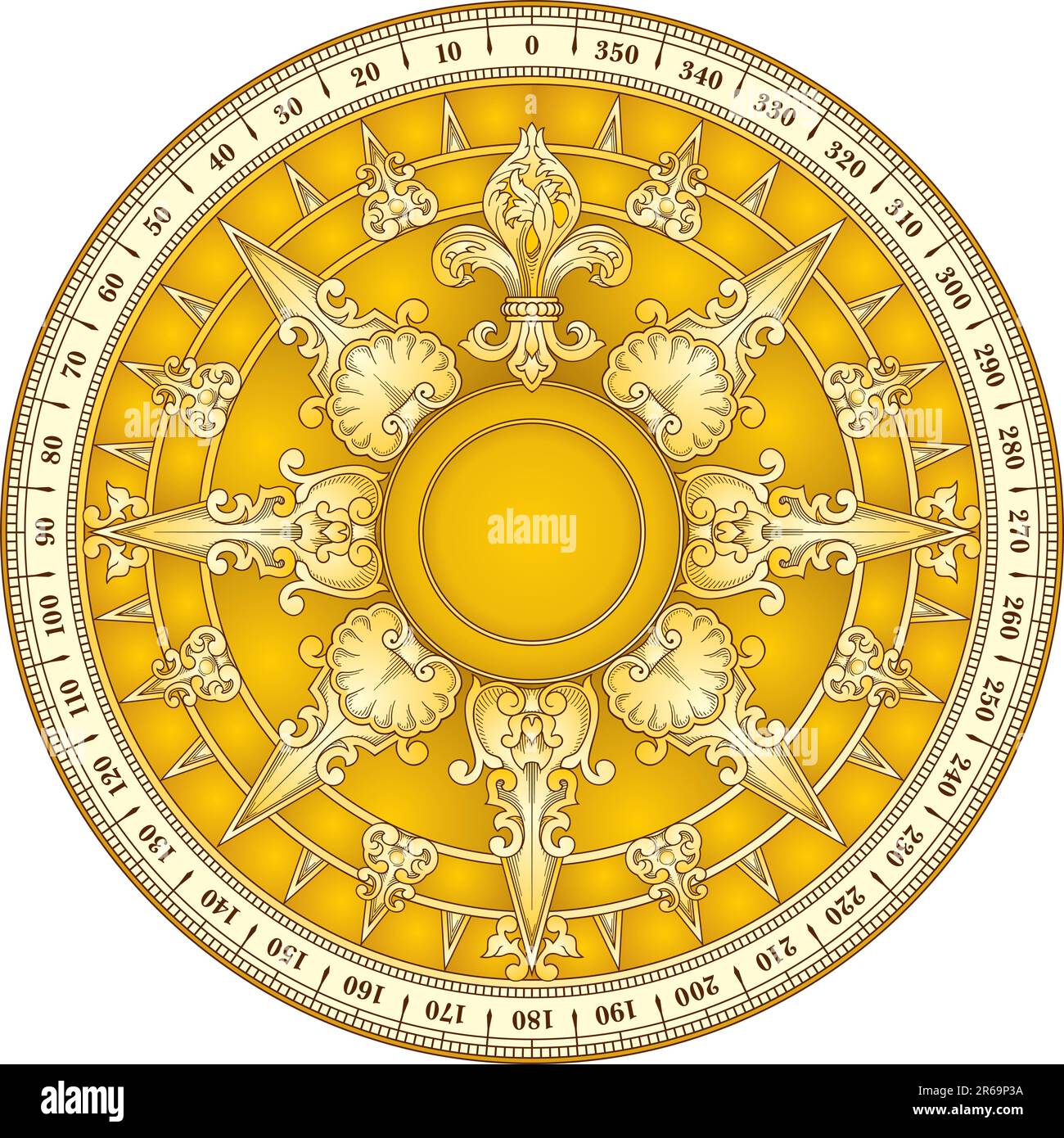 Retro Gold Compass Vector Stock Vector Image And Art Alamy