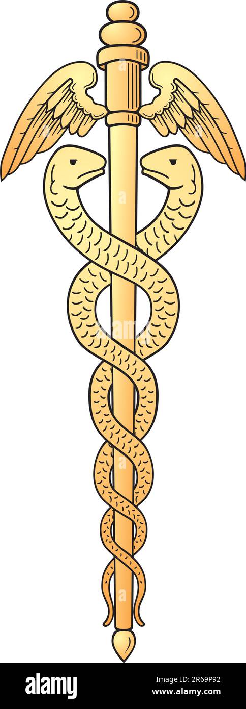 Golden caduceus Stock Vector Images - Alamy
