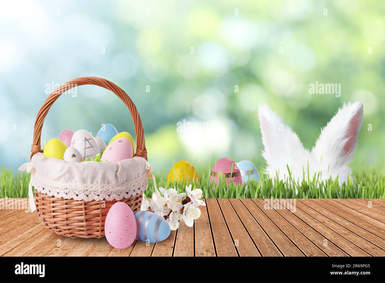 Easter Eggs In A Basket Wallpaper