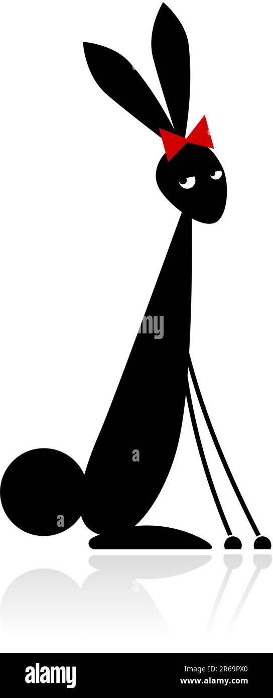 Silhouette rabbit head animal Stock Vector Images - Alamy