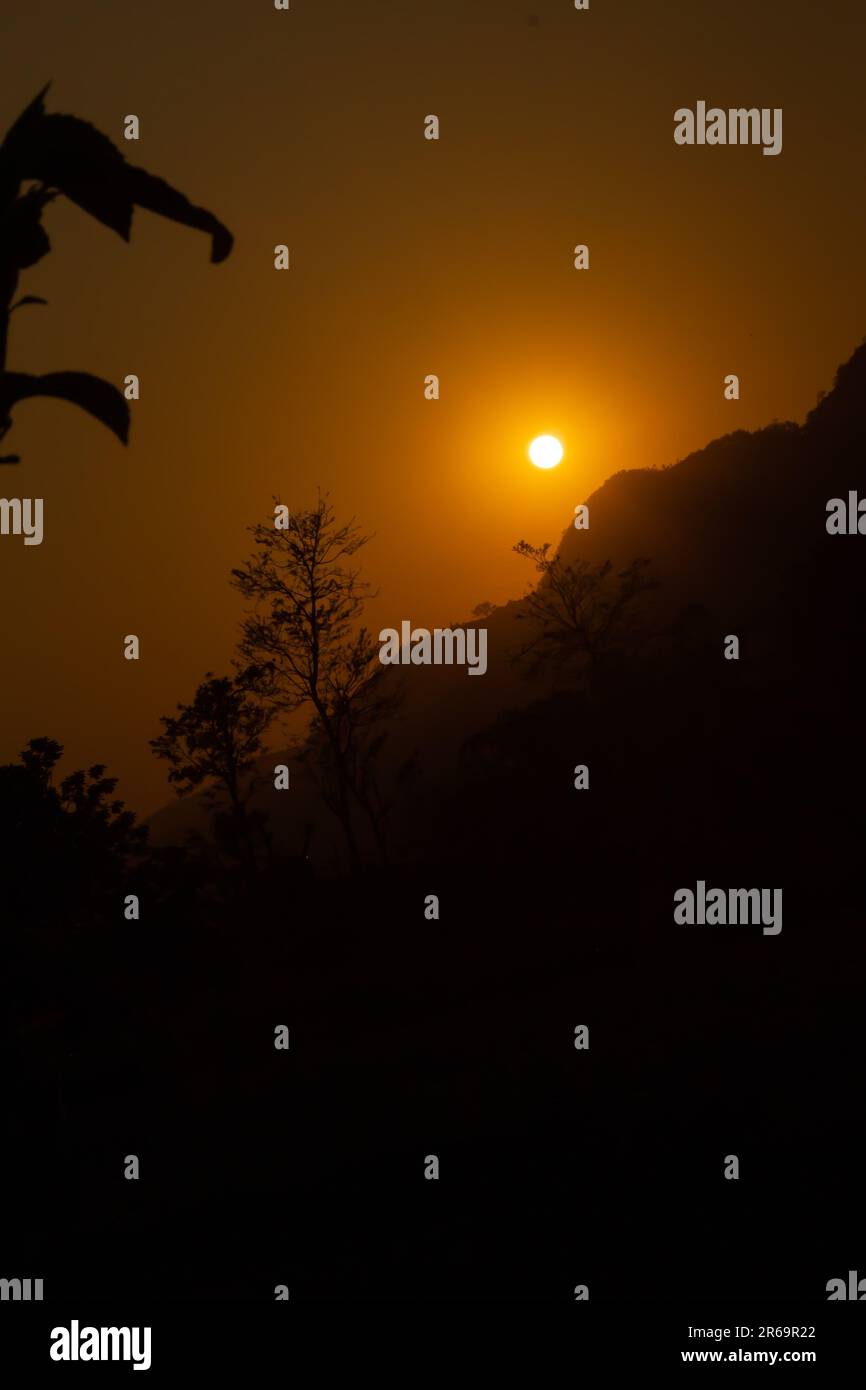 photo of sun, hill, sunset Stock Photo - Alamy