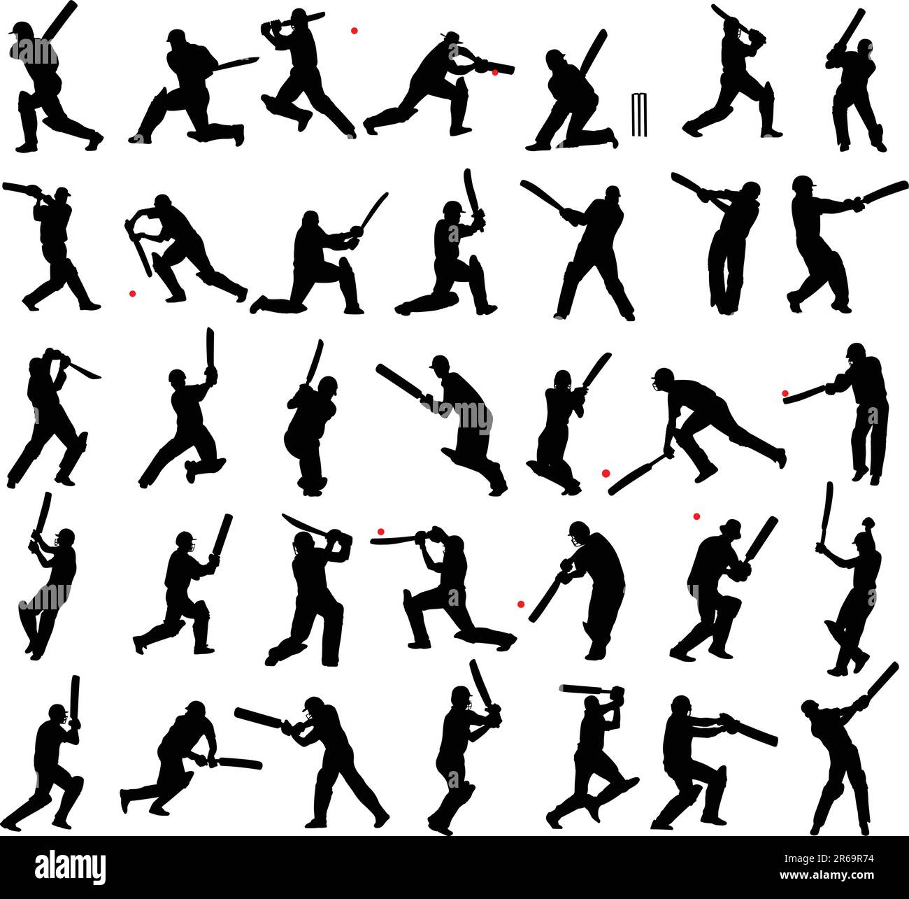 big collection of cricket players - vector Stock Vector Image & Art - Alamy