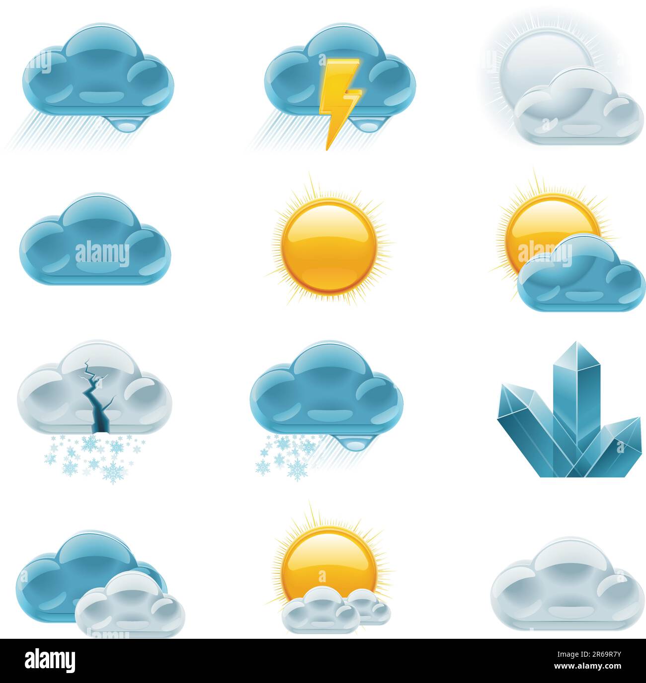 Set of the weather forecast related icons Stock Vector Image & Art - Alamy