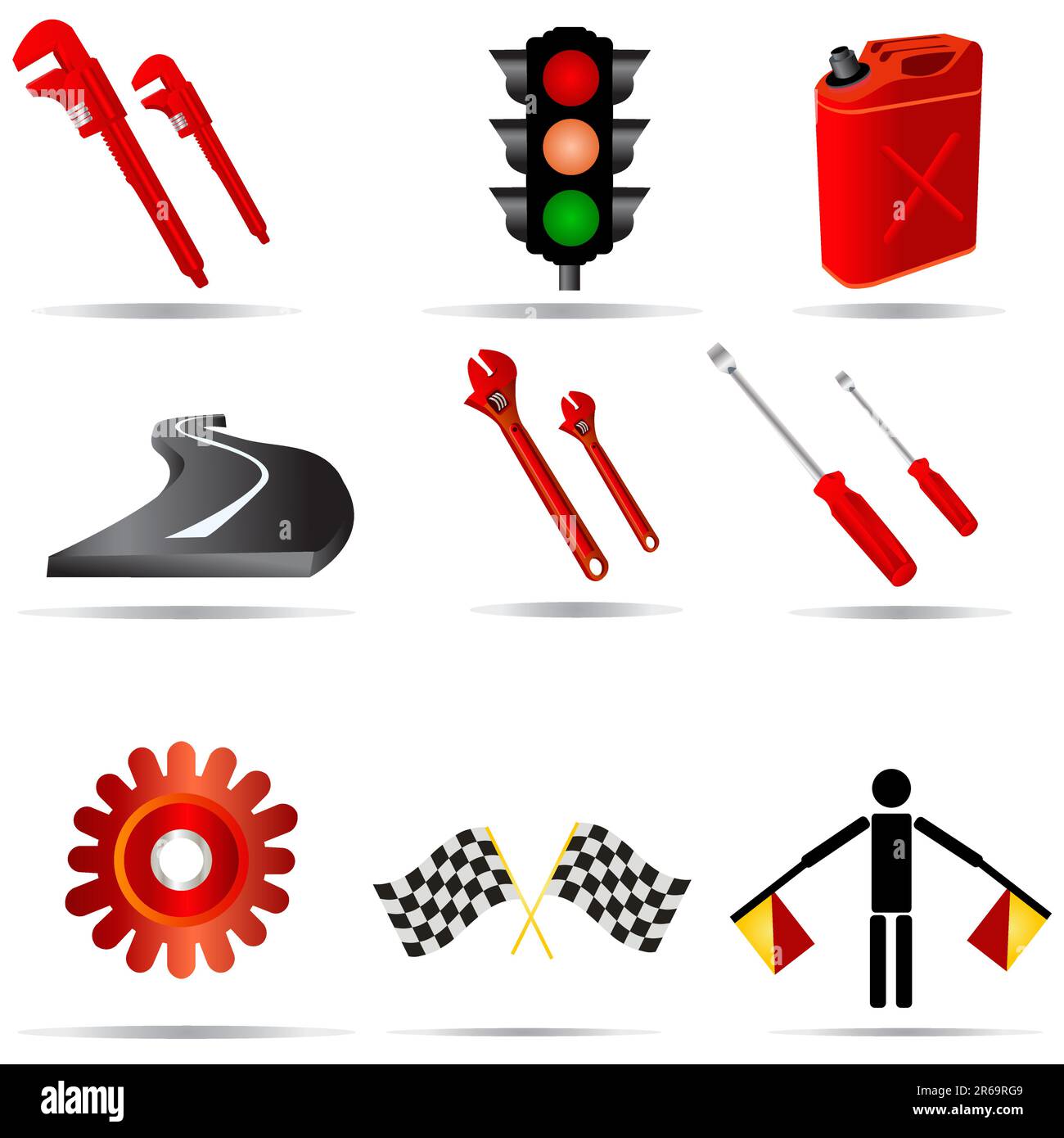 Vector illustration of nine colored transport icons Stock Vector Image ...