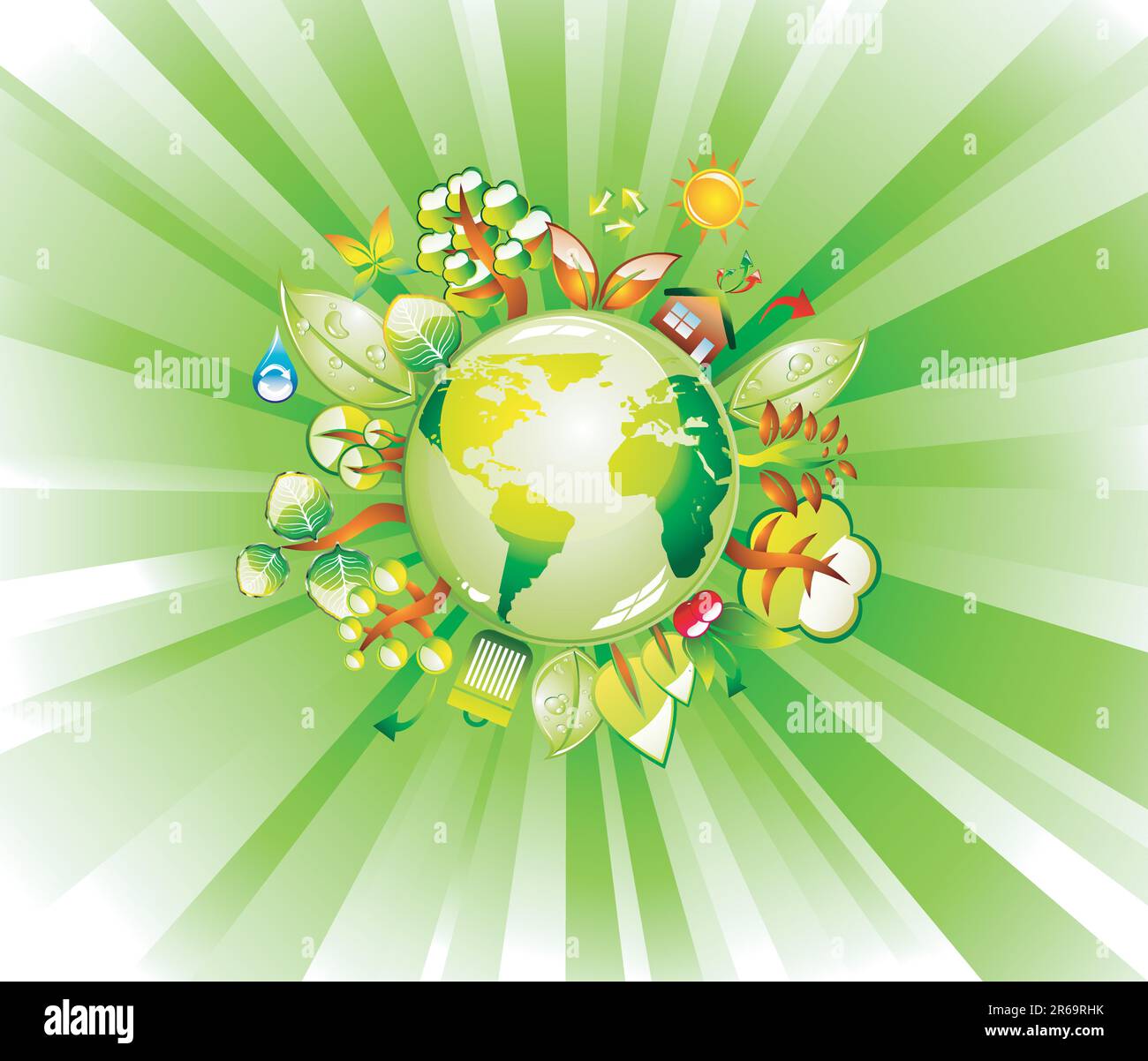 Environment and recycle concept green background Stock Vector Image ...
