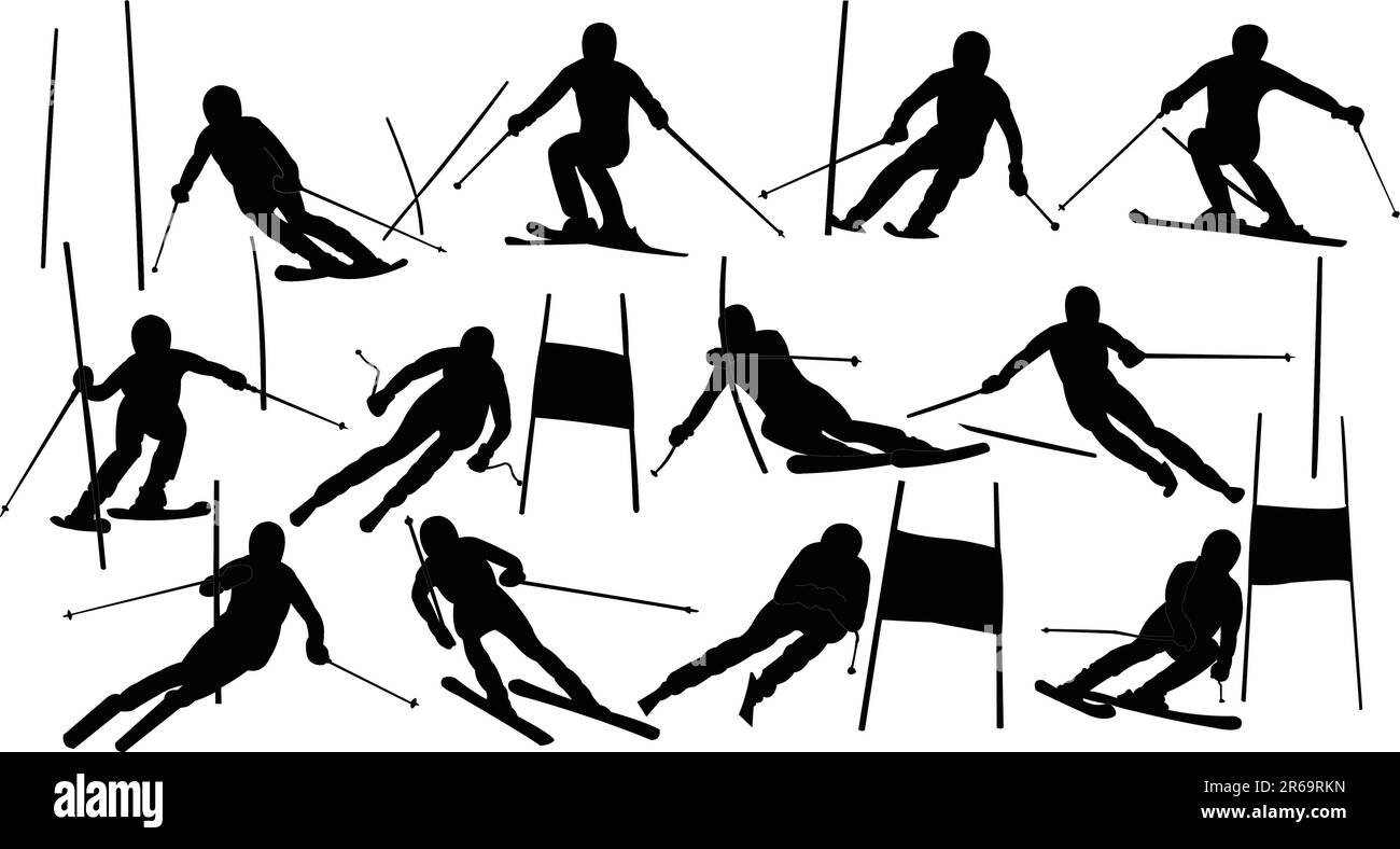 alpine skiing collection - vector Stock Vector Image & Art - Alamy