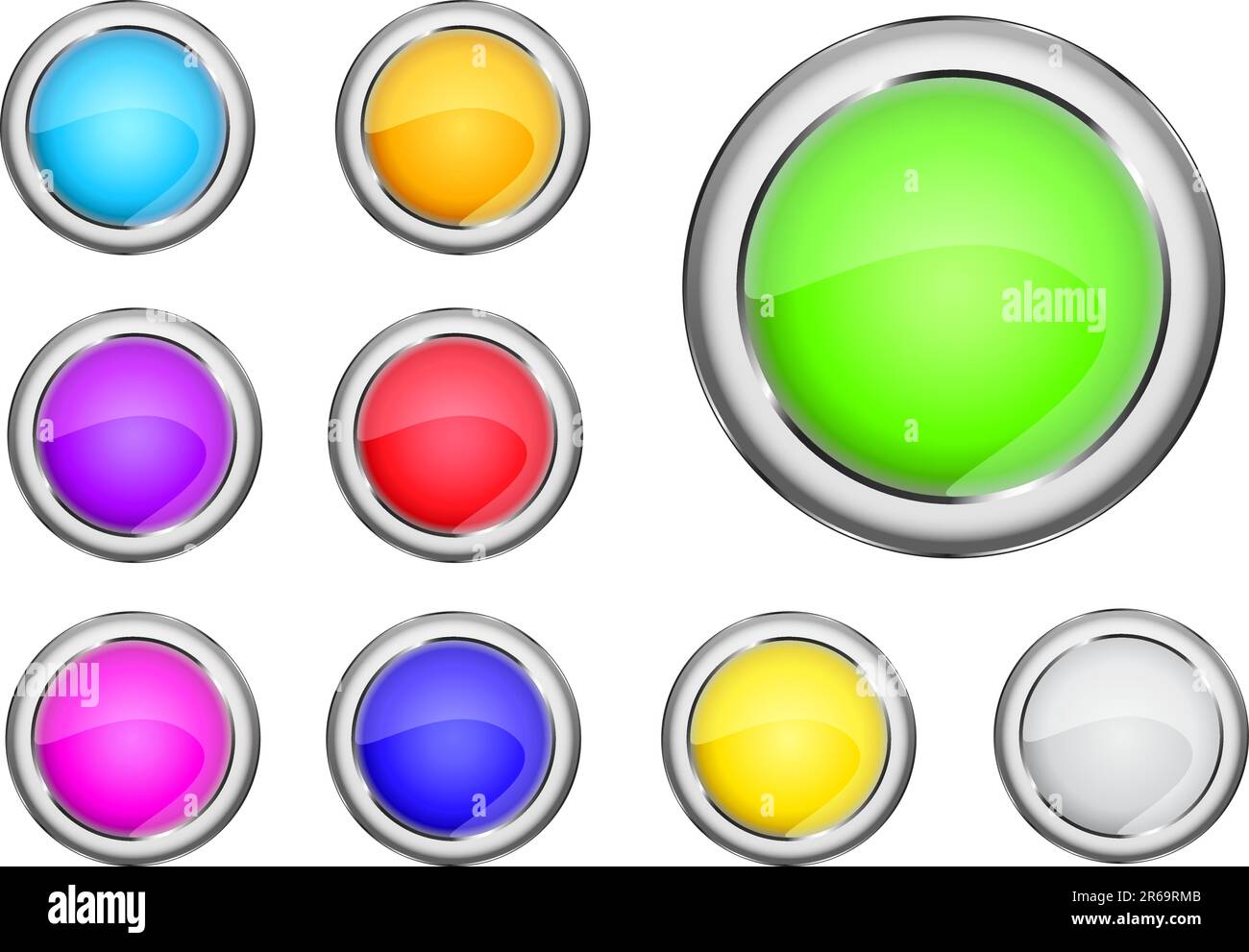 round colorful shiny icon set. Vector illustration isolated on white ...