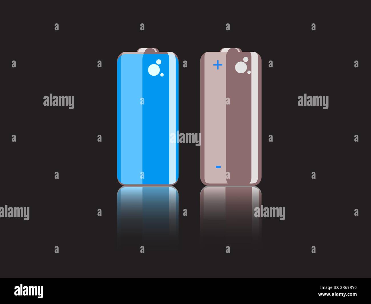 Battery on black background Stock Vector Images - Alamy