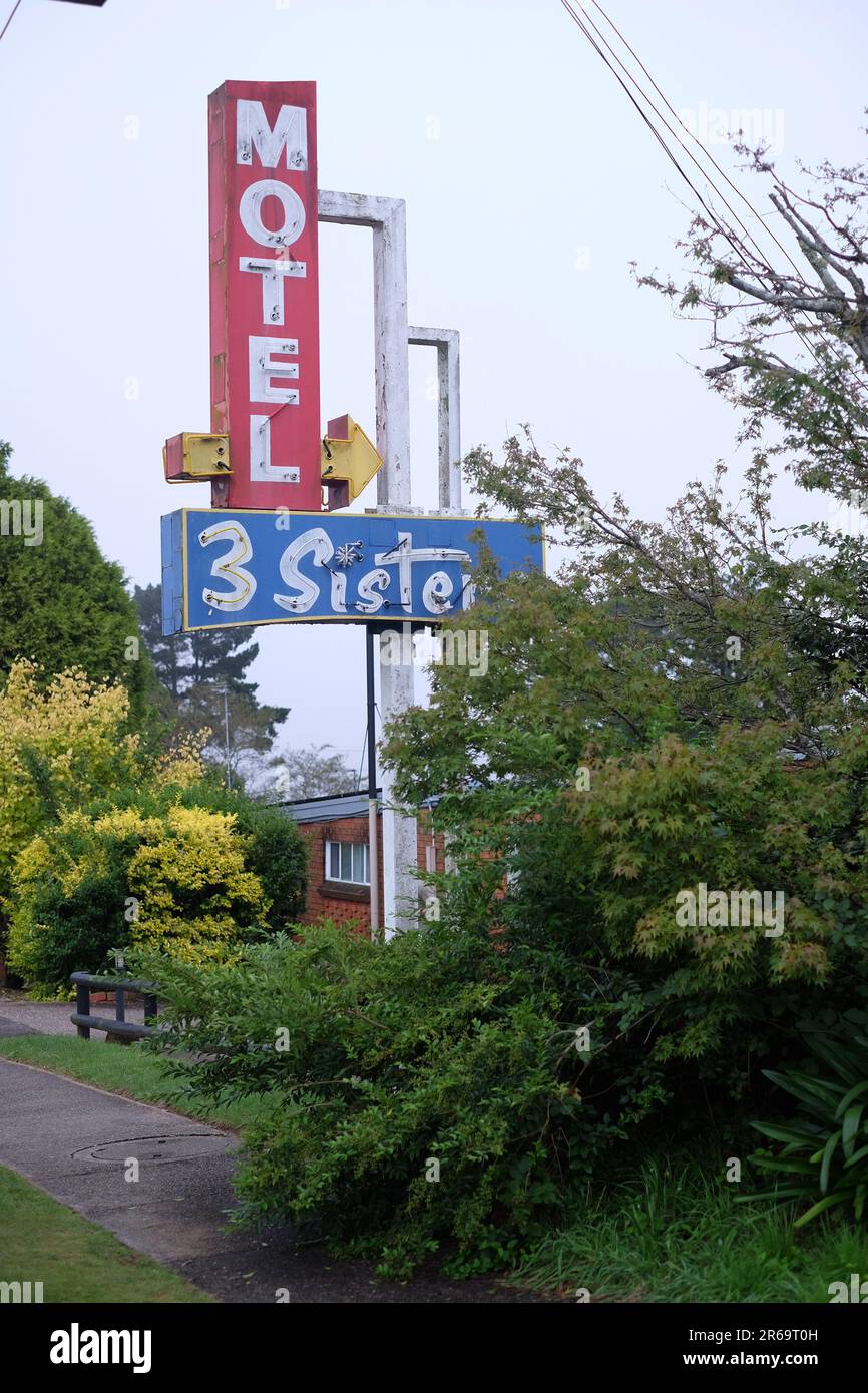 A colourful Free-standing Mid Century Modern Neon Motel Sign, a ...