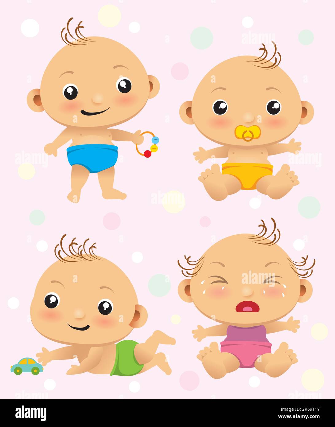 Cute cartoon set with new born babies Stock Vector Image & Art - Alamy