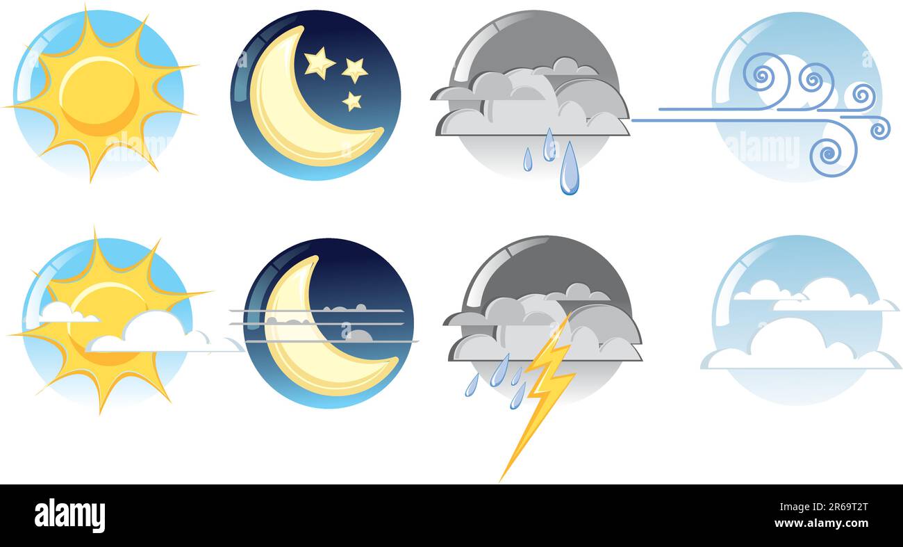 weather design elements or icons for various usages Stock Vector Image ...