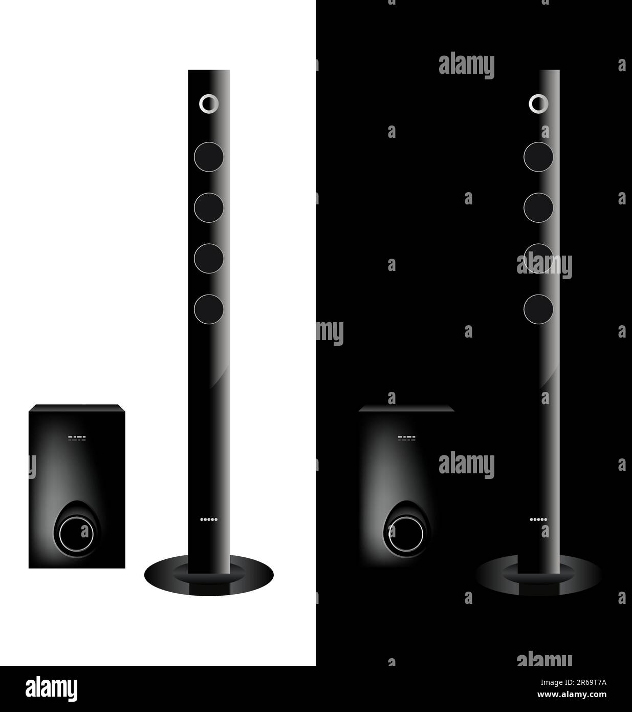 vector black acoustic sound system, loudspeaker Stock Vector Image ...