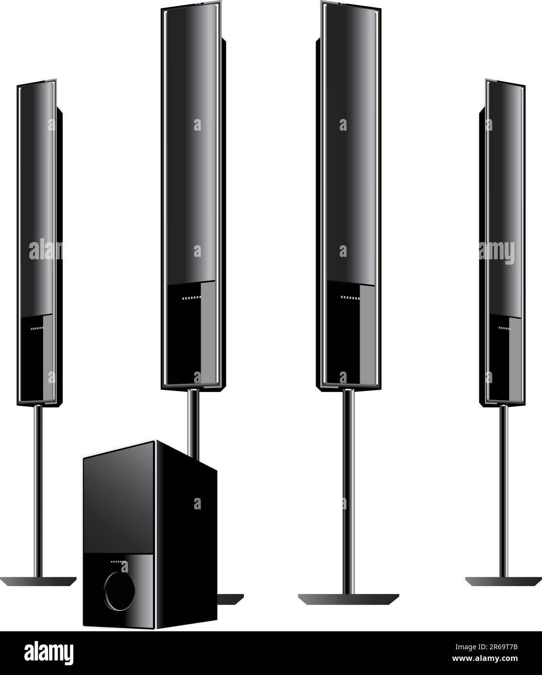 vector black acoustic sound system, loudspeaker Stock Vector Image ...