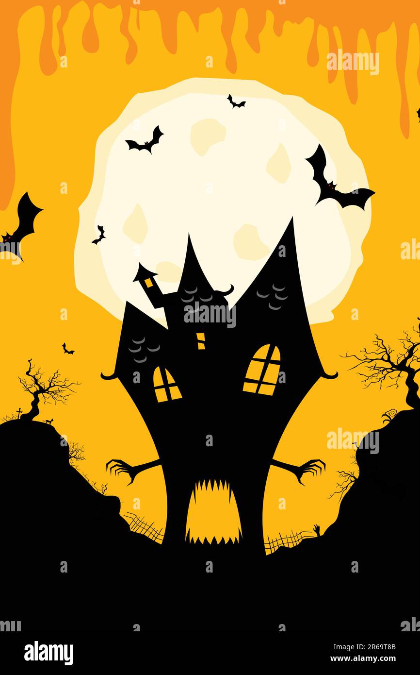 Trick treat haunted house Stock Vector Images - Alamy