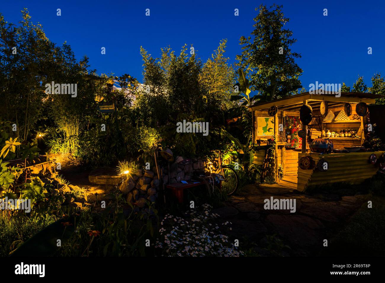 Overview at night of The Fauna & Flora Garden designed by Jilayne ...