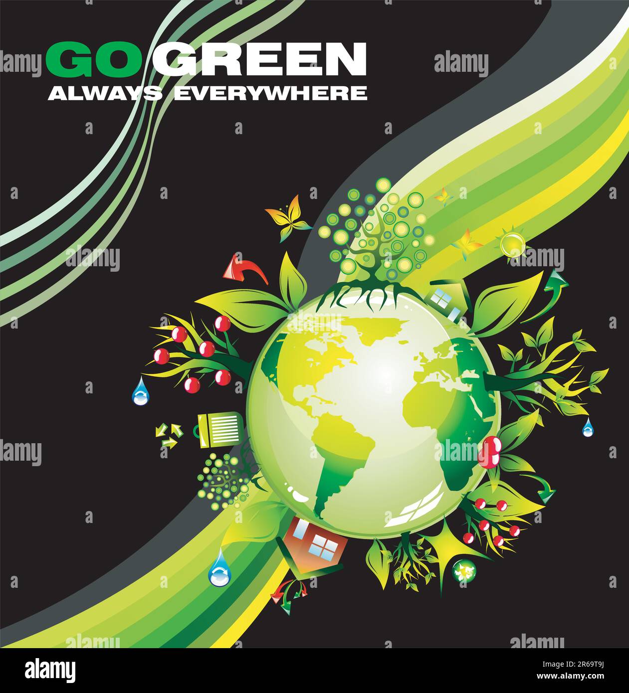 Recycling World Concept Background with a lot of green and nature ...