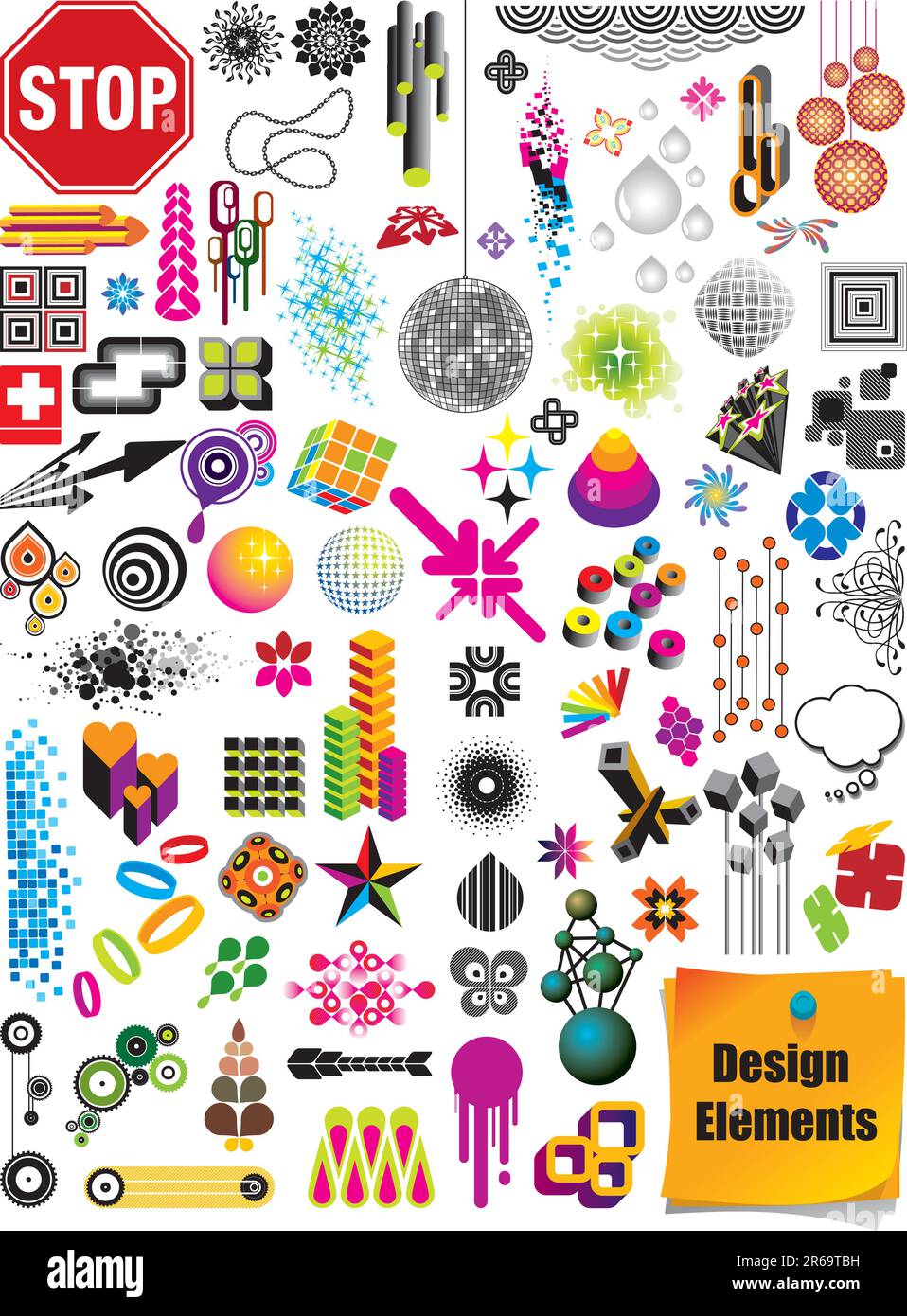Vector collection with many different shapes and design elements Stock ...