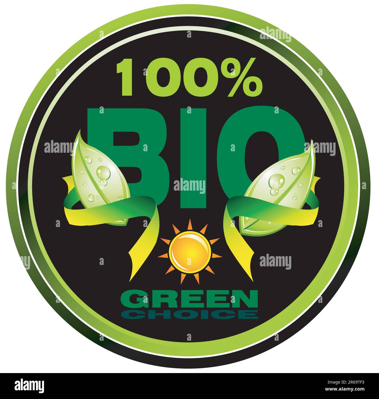 Bio and natural symbol tag with green design elements Stock Vector ...