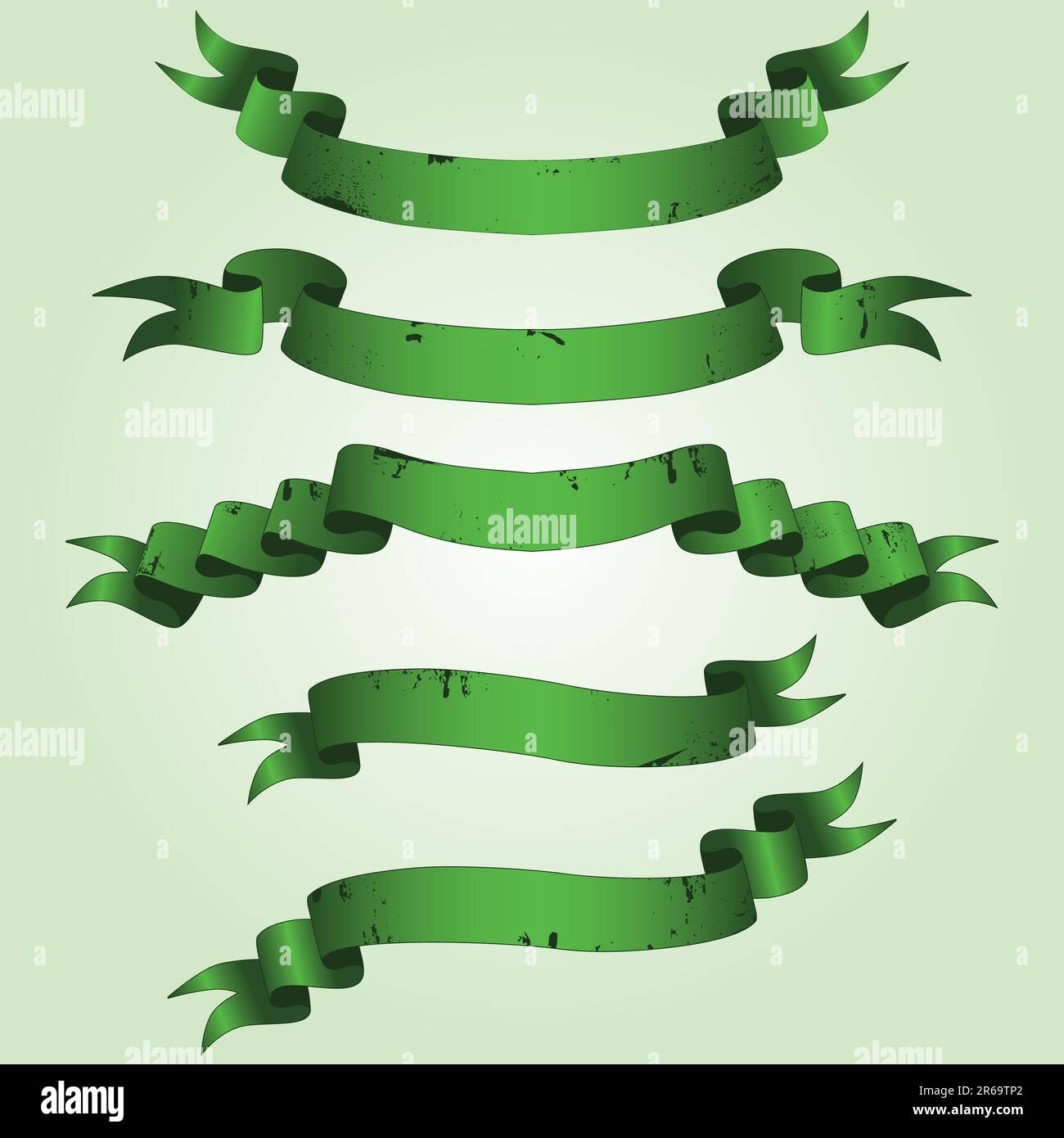Old green banners. Vector illustration. Elements for design Stock ...