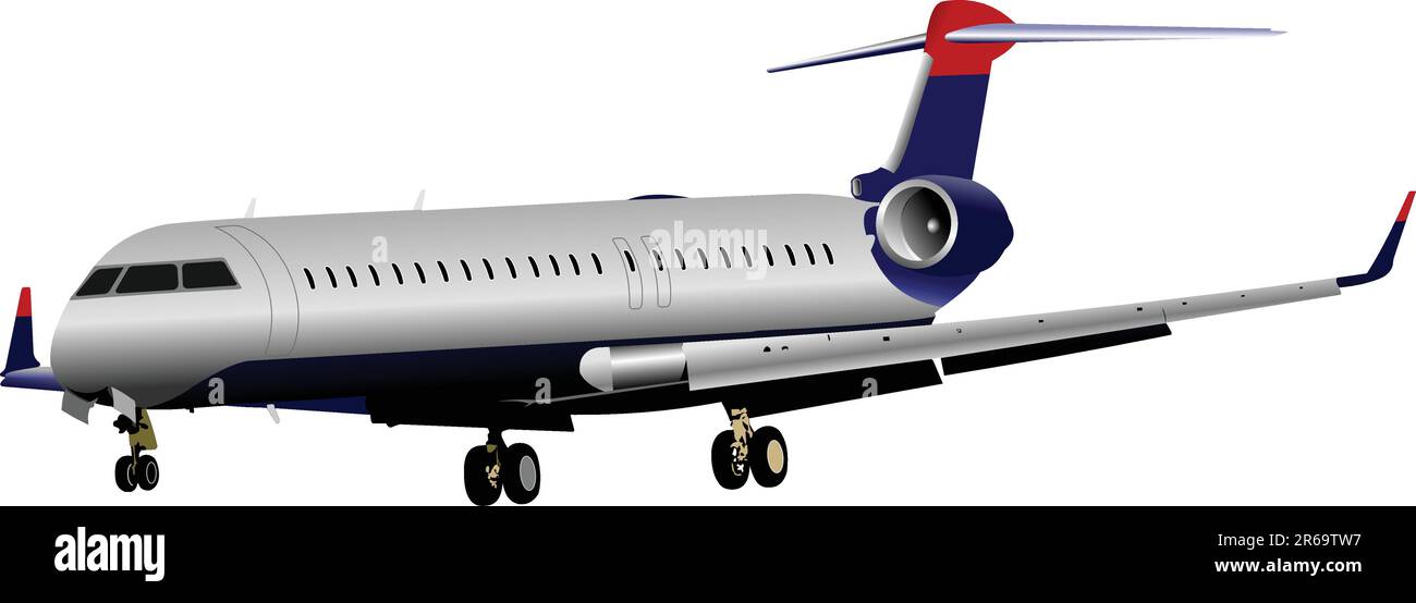 Passenger Airplane. Colored Vector illustration for designers Stock ...