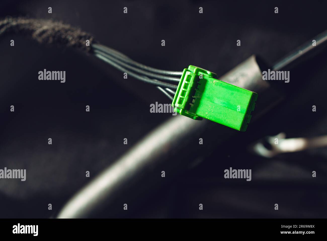 Electric connector wires in the car close up Stock Photo - Alamy