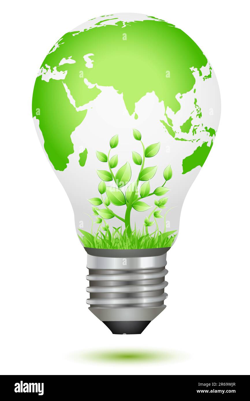 Ecology plant inside save Stock Vector Images - Alamy