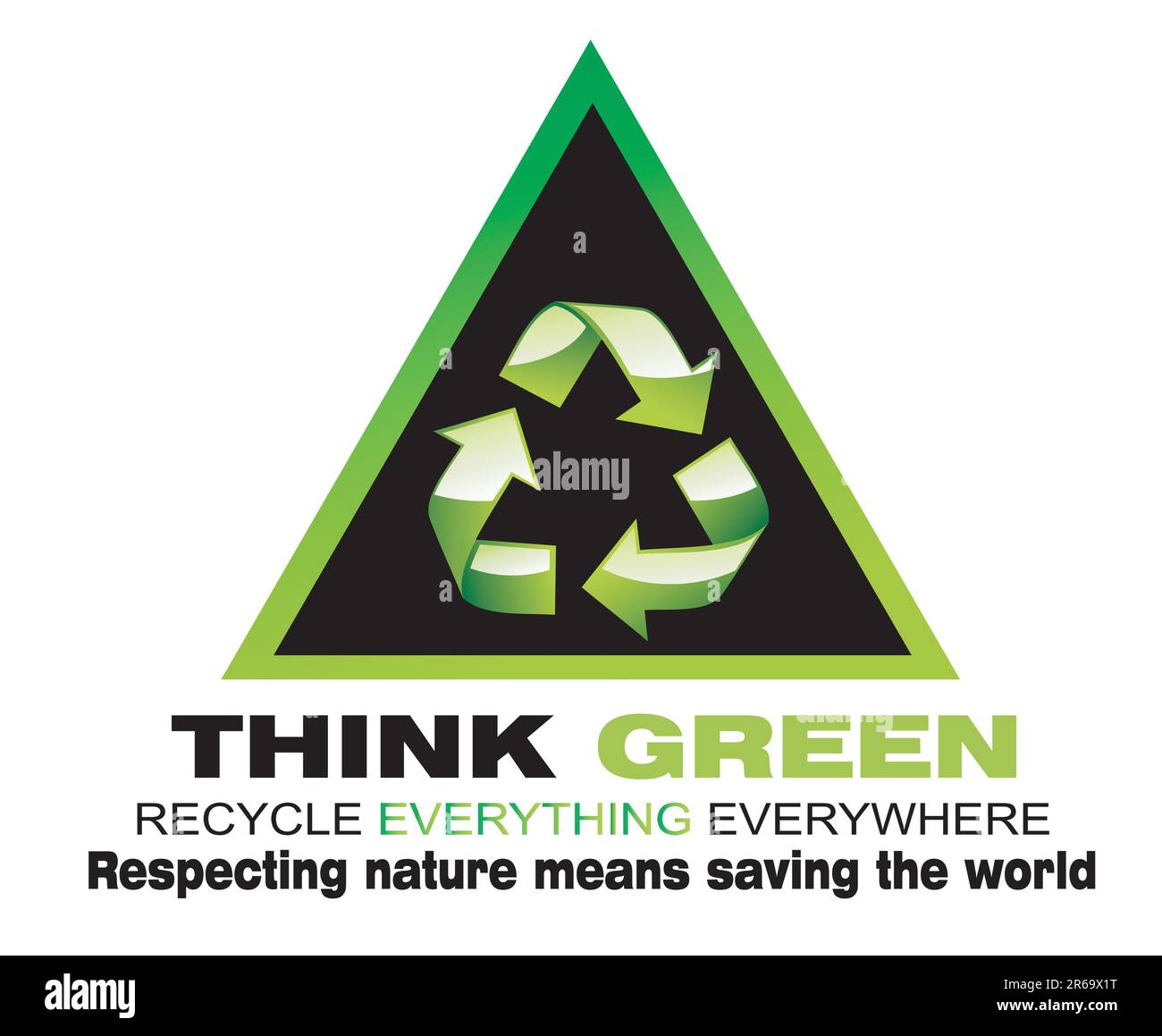 Think green and respect the nature with recycling process background ...