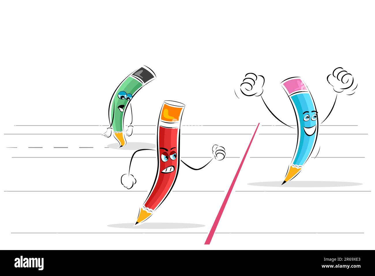 illustration of pencil race on isolated background Stock Vector Image ...
