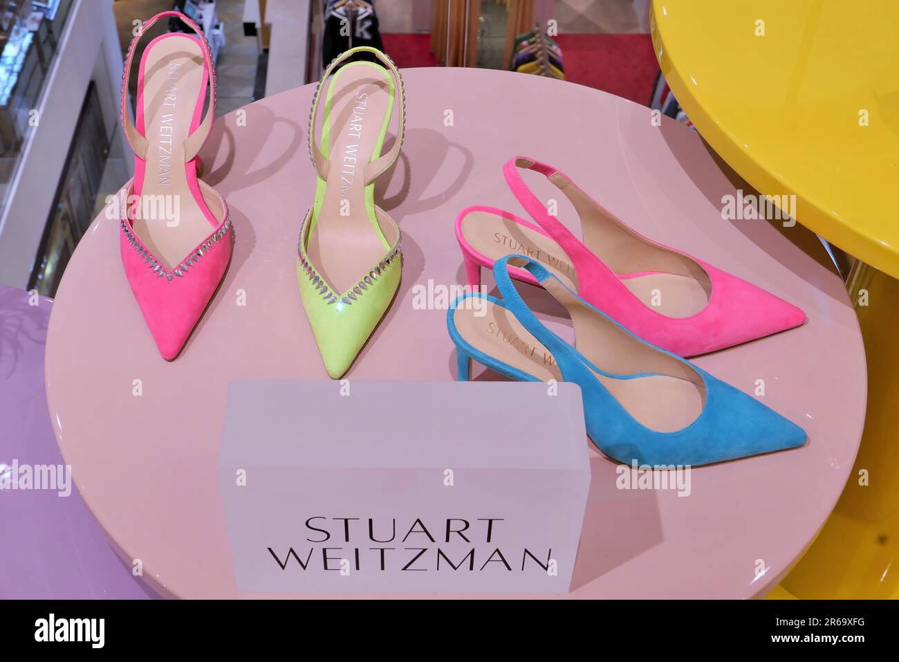 STUART WEITZMAN SHOES ON DISPLAY INSIDE THE FASHION STORE Stock Photo ...