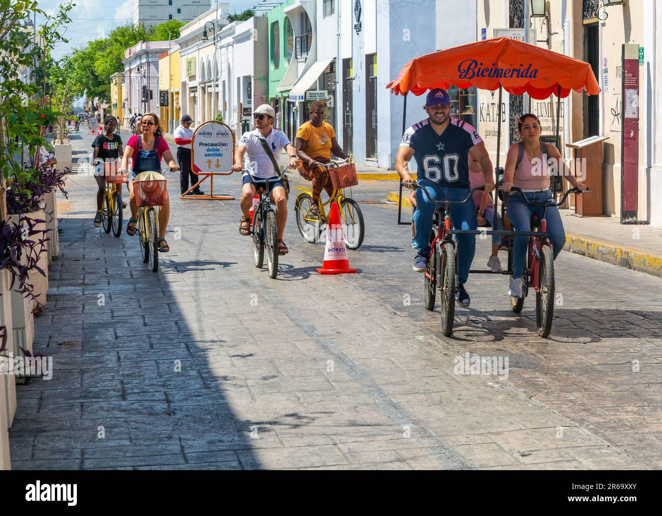 People cycling during Sunday street closure to traffic in city centre ...